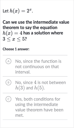 (Solved)-Let h(x)=2^(x). Can we use the intermediate value theorem t